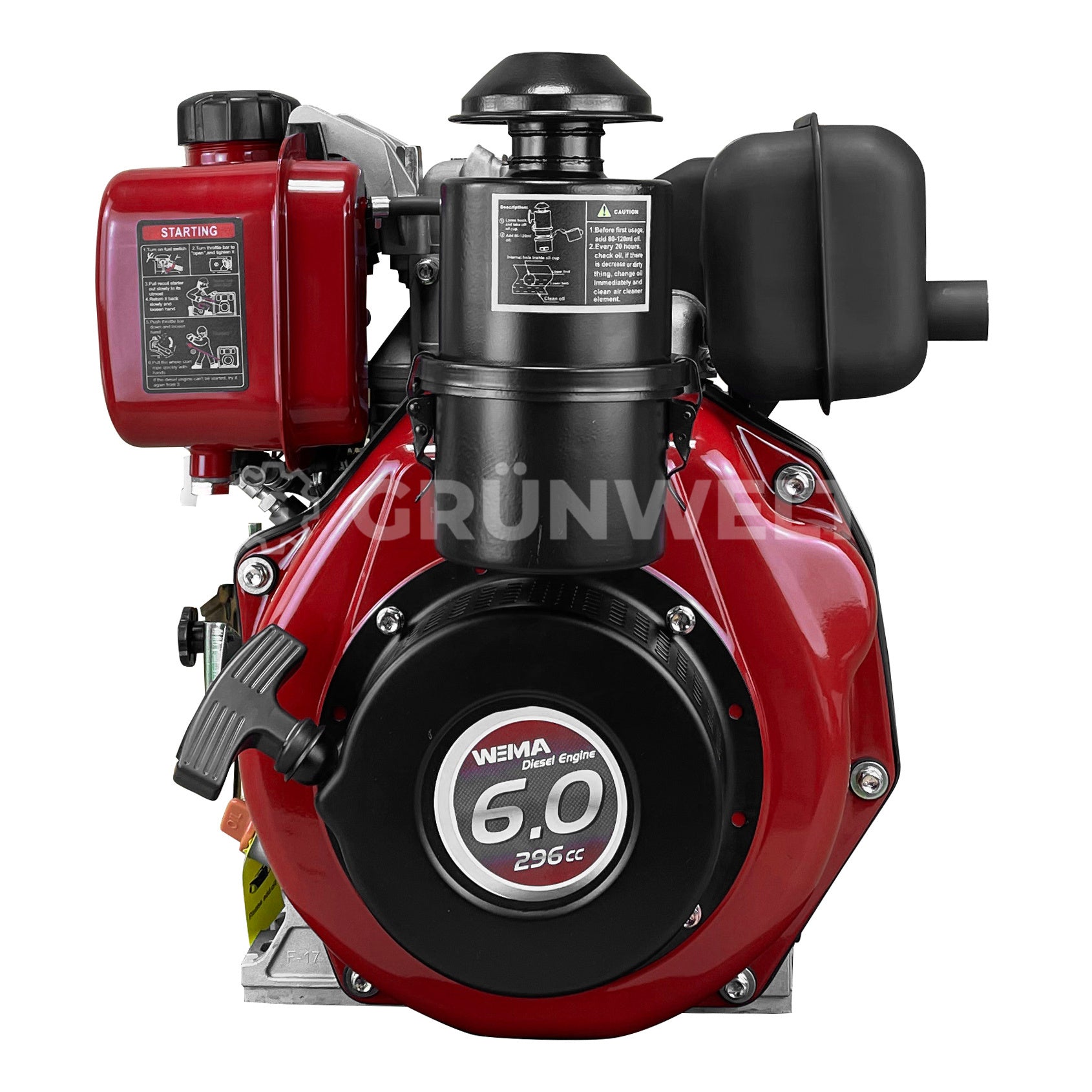 Dieselmotor Weima WM178F mit Ölbadluftfilter und mit Keilwelle (25 mm ...